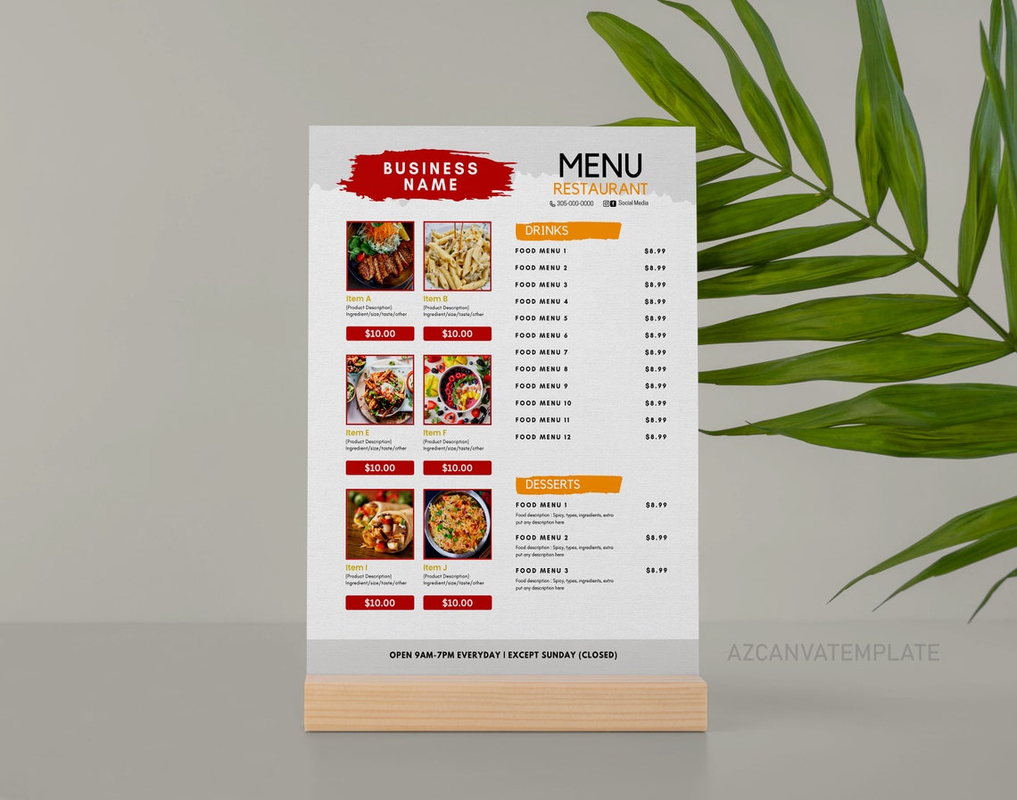 Price List Template Small Business Pricing Editable in Canva Printable ...