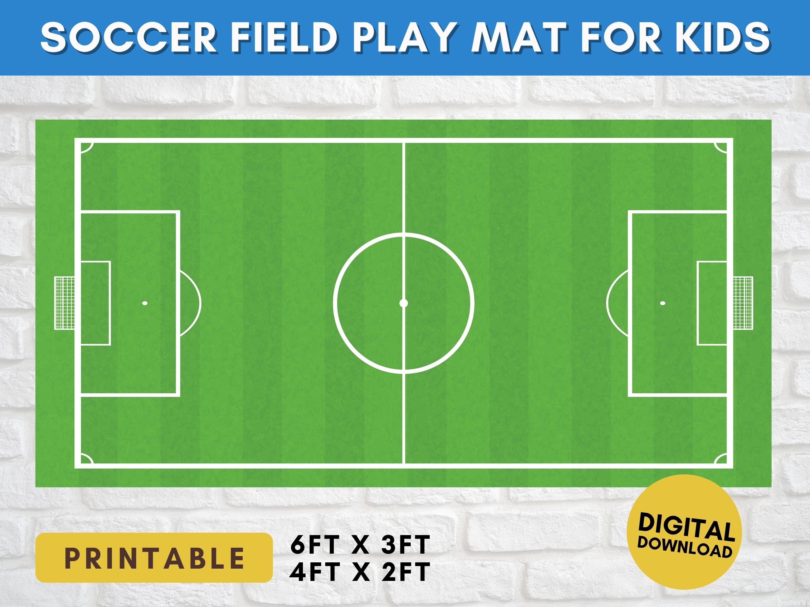 Soccer Field Play Mat Printable Set Rug in Digital | Play Mat Soccer ...