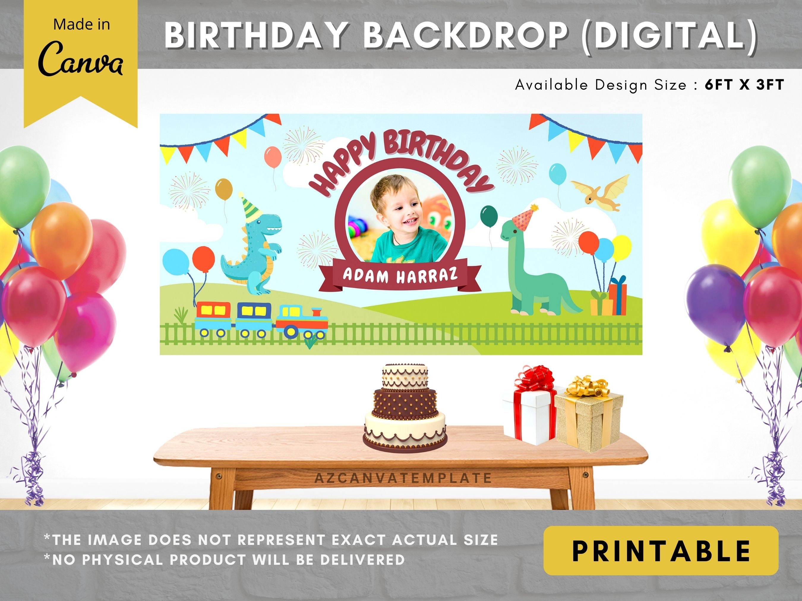 Happy Birthday Banner Personalized, Custom Banner, Dinosaur Birthday ...