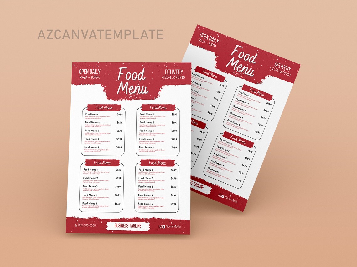 Price List Template Small Business Pricing Editable in Canva - Etsy