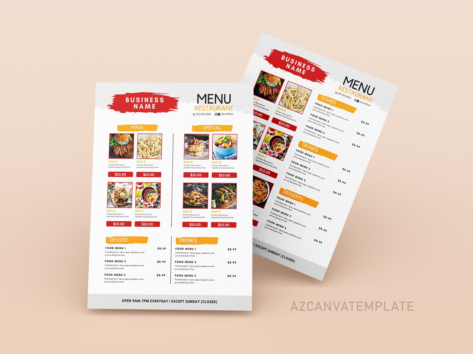 Price List Template Small Business Pricing Editable in Canva Printable ...