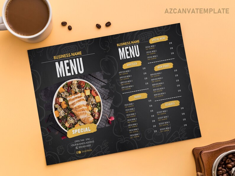 Price List Template Small Business Pricing Editable in Canva Printable ...