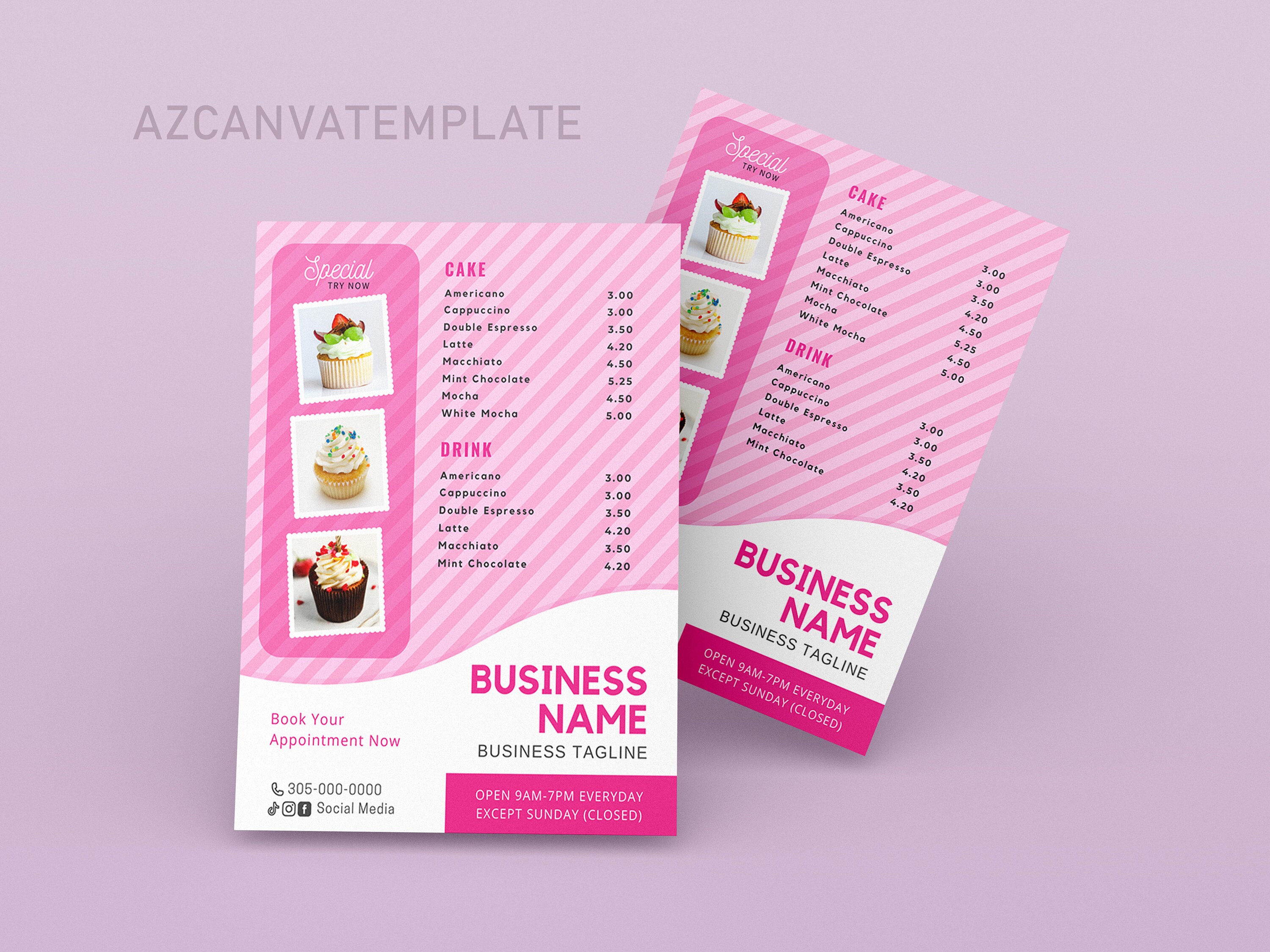Pink Price List Template | Small Business Pricing Editable in Canva ...