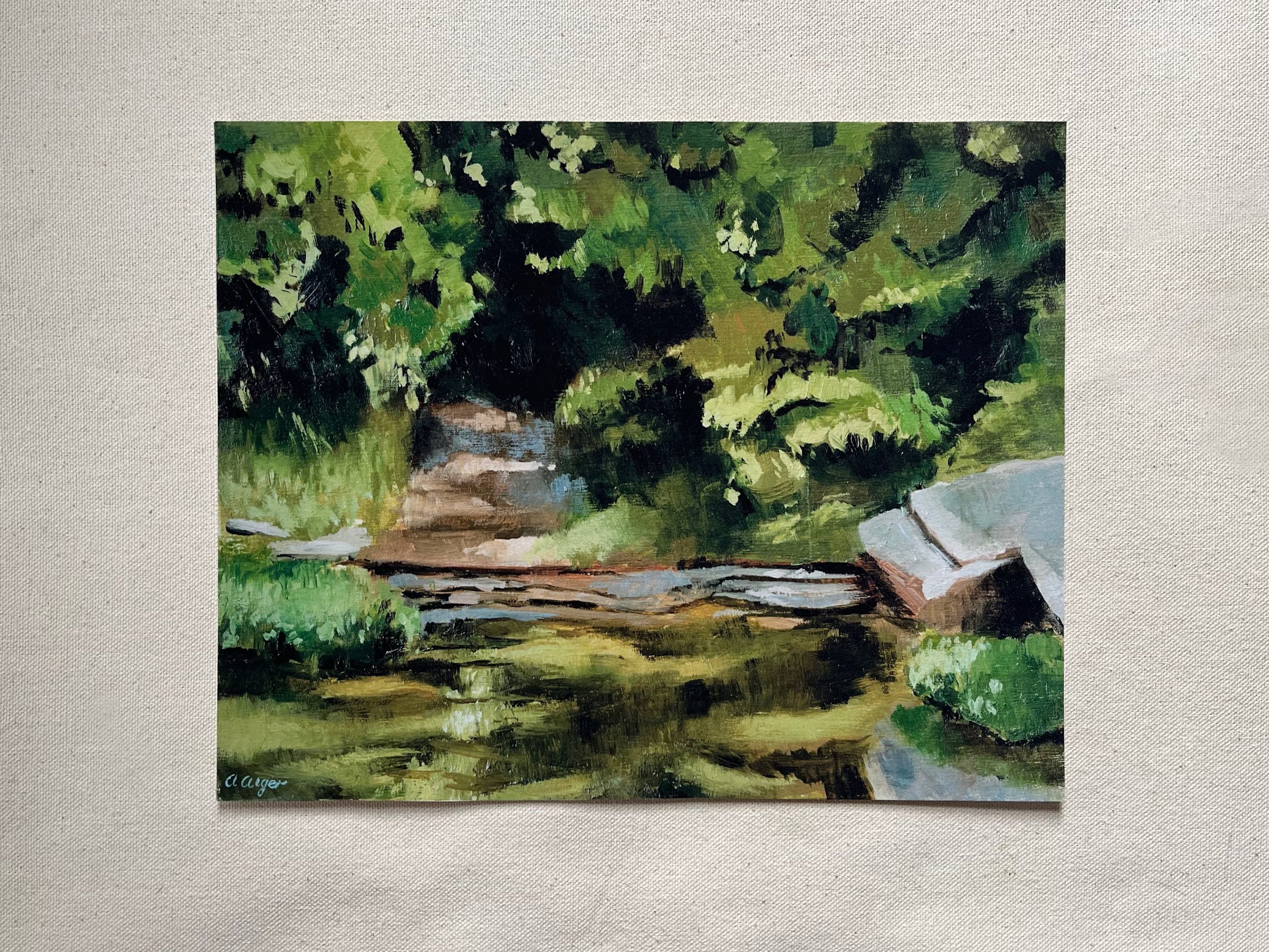 Original Small Oil Painting Print a Path to the Water Unframed 8x10 ...