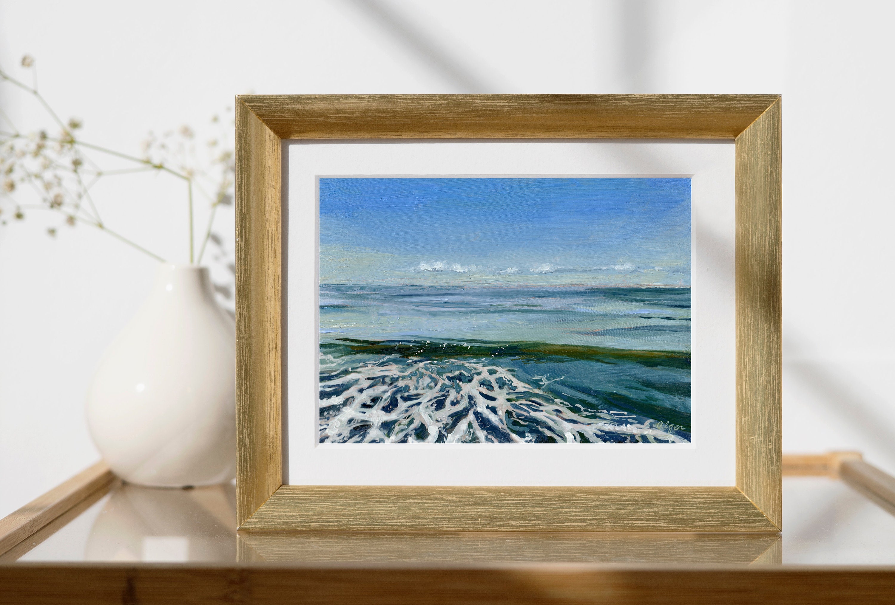 Small Oil Painting Print - "wave Pull" - Unframed 5x7 Seascape Print ...