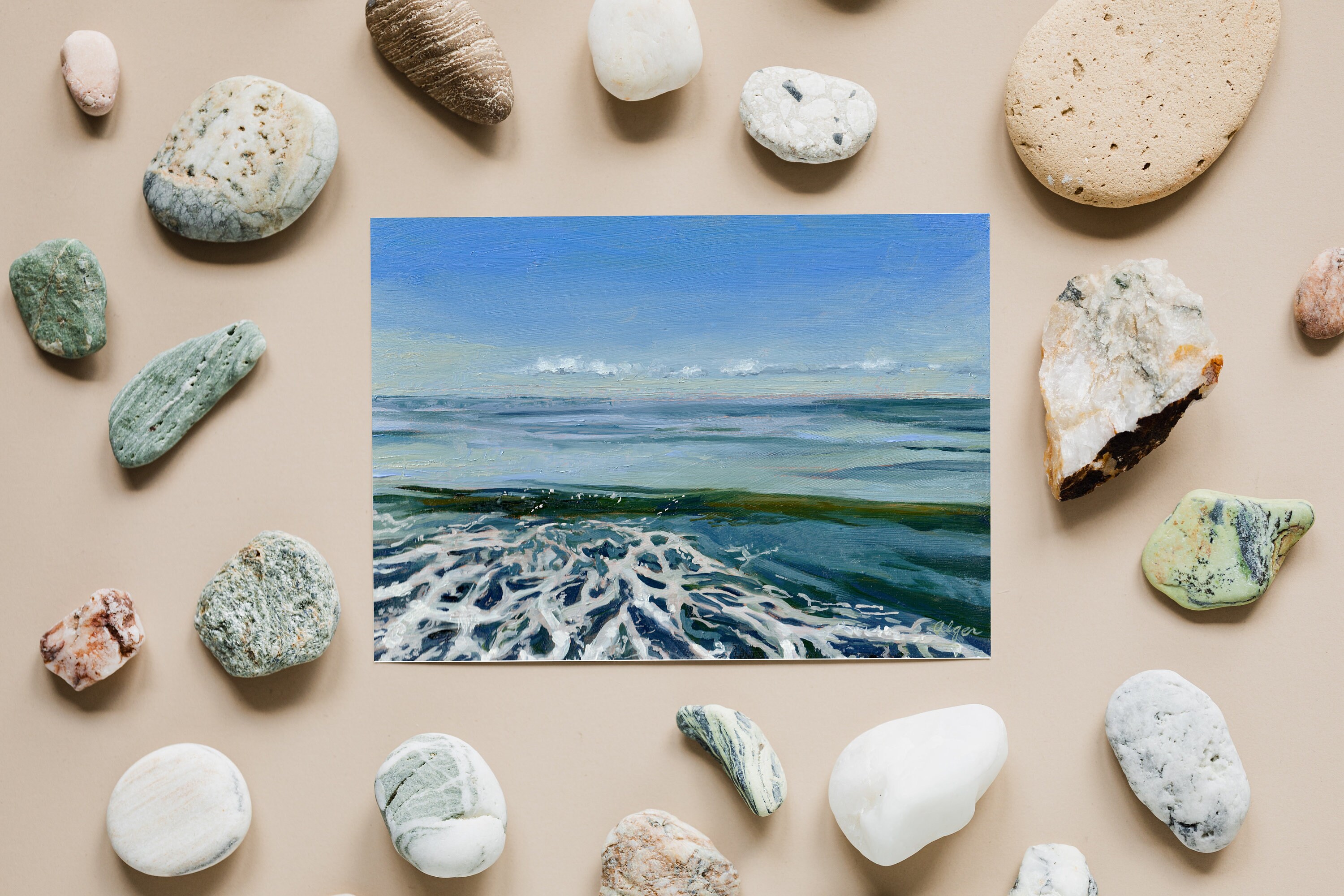 Small Oil Painting Print - "wave Pull" - Unframed 5x7 Seascape Print ...
