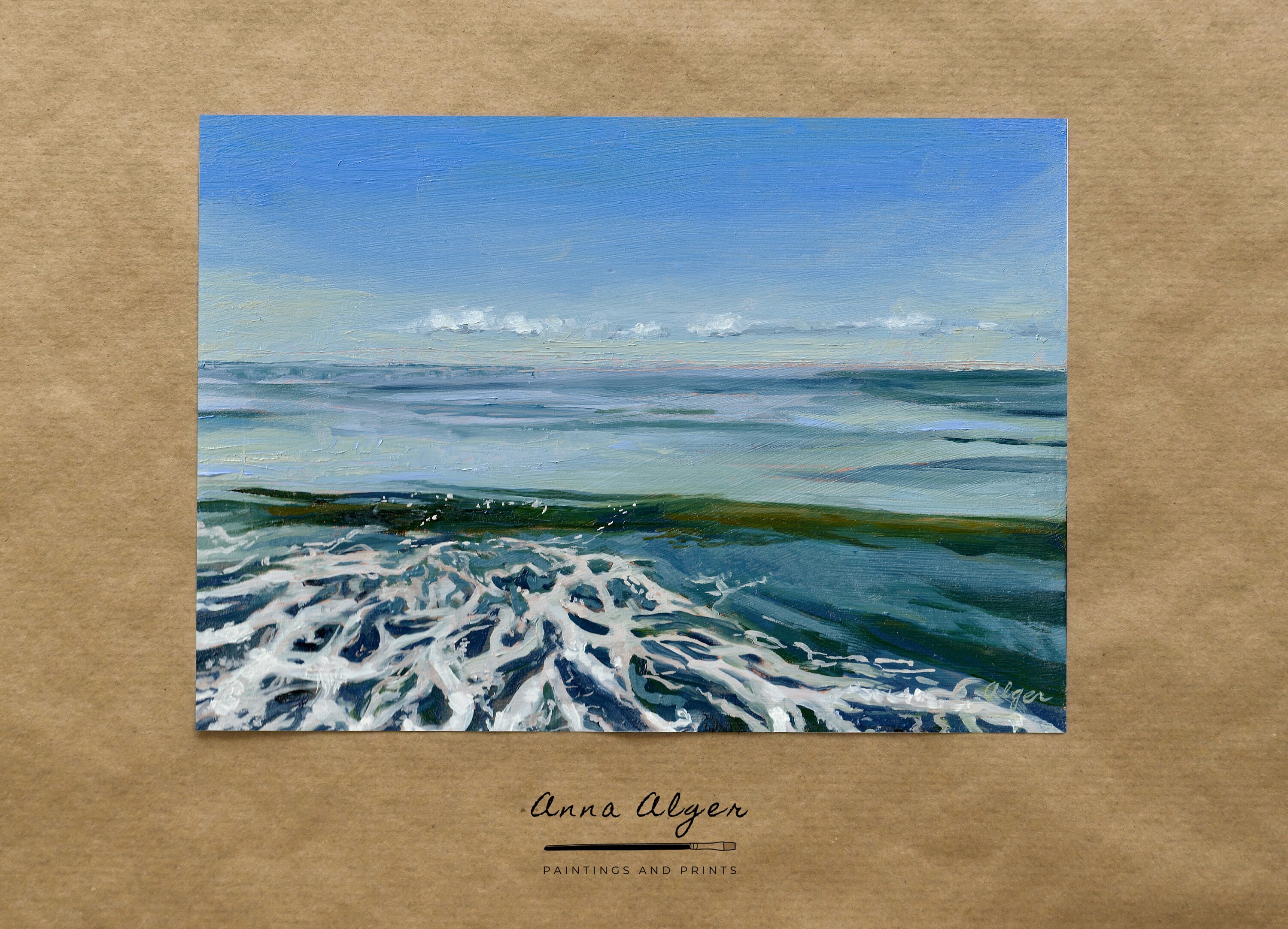 Small Oil Painting Print - "wave Pull" - Unframed 5x7 Seascape Print ...