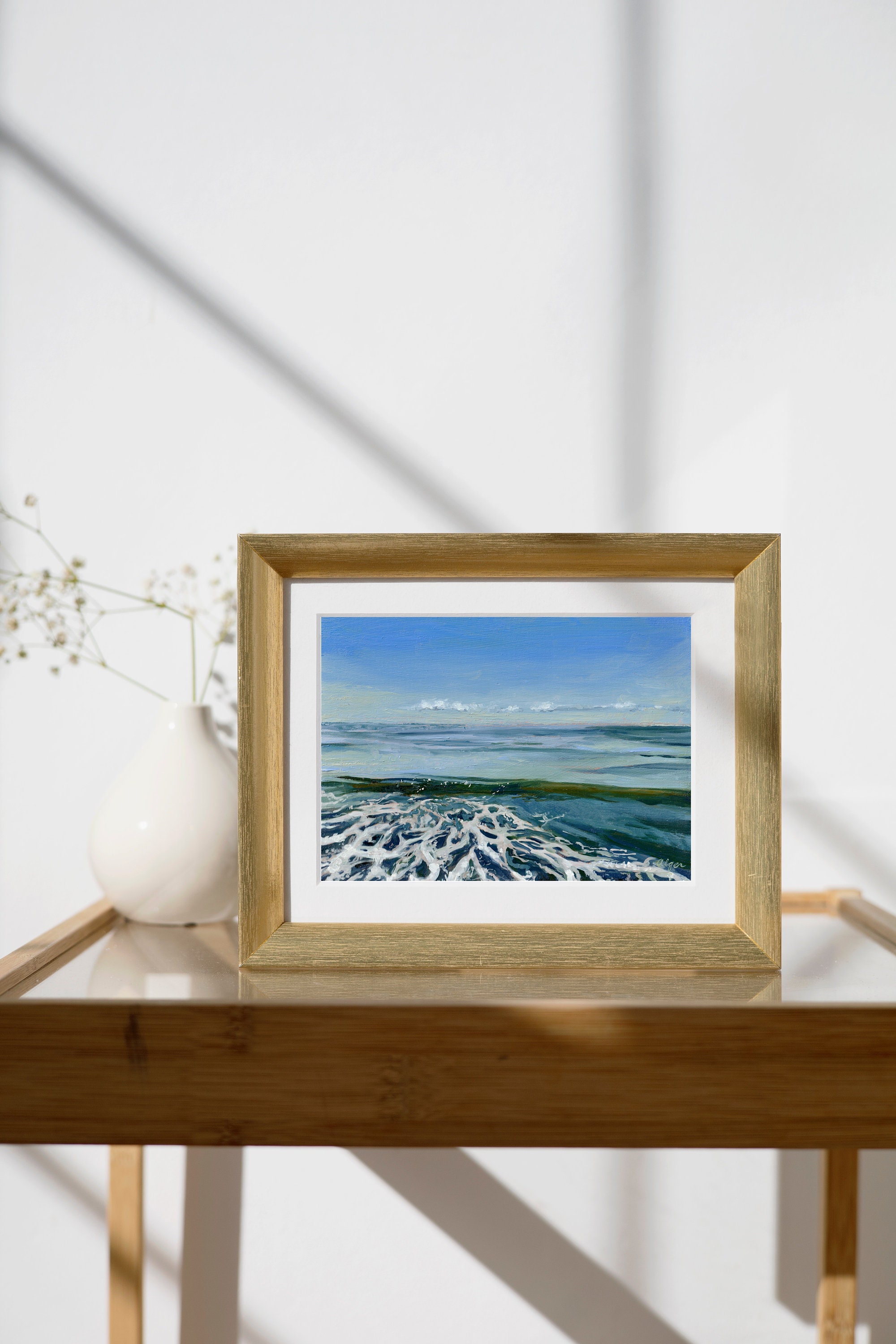 Small Oil Painting Print - "wave Pull" - Unframed 5x7 Seascape Print ...