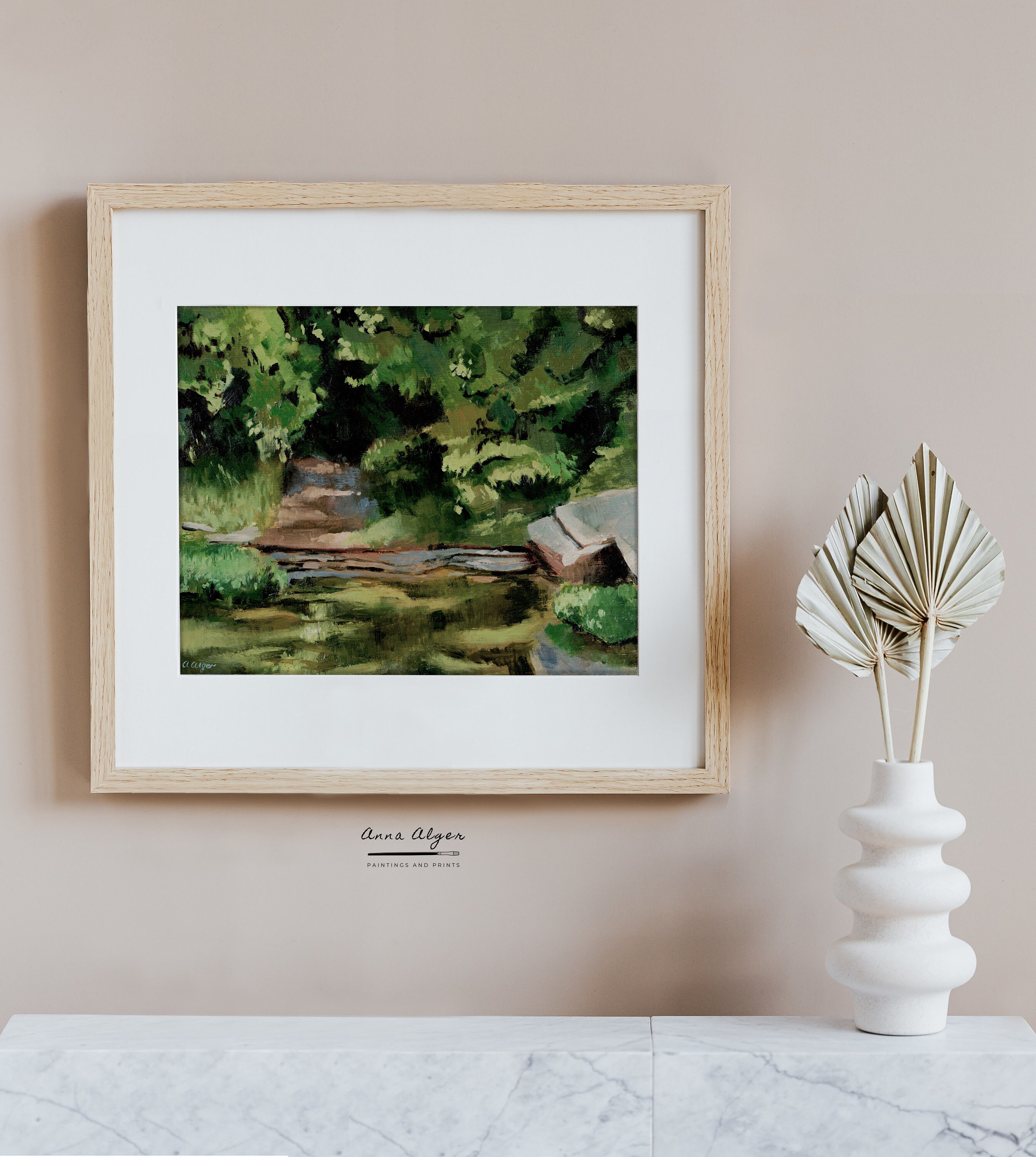 Original Small Oil Painting Print a Path to the Water Unframed 8x10 ...