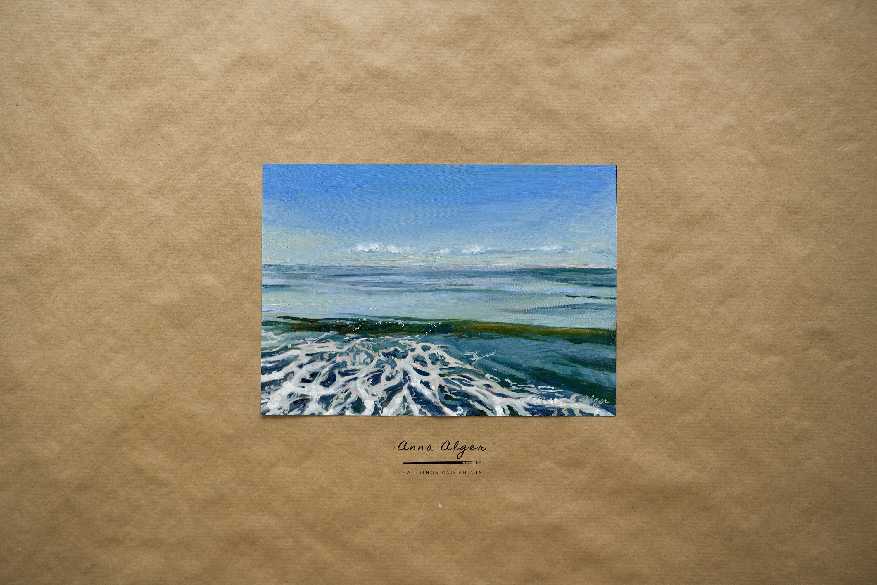 Small Oil Painting Print - "wave Pull" - Unframed 5x7 Seascape Print ...