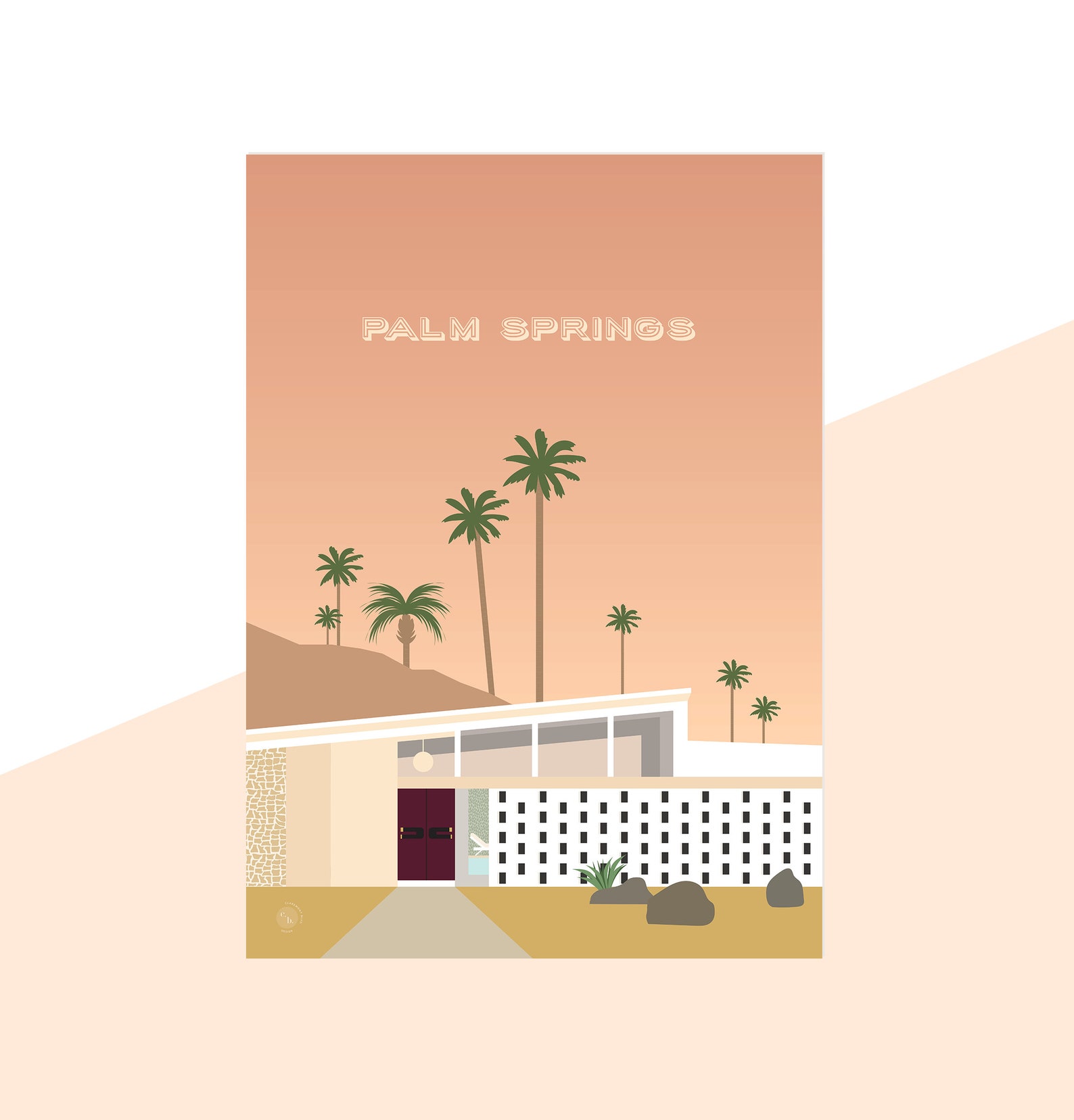 Palm Springs Minimalist Travel Poster Graphic Design Illustration Wall ...