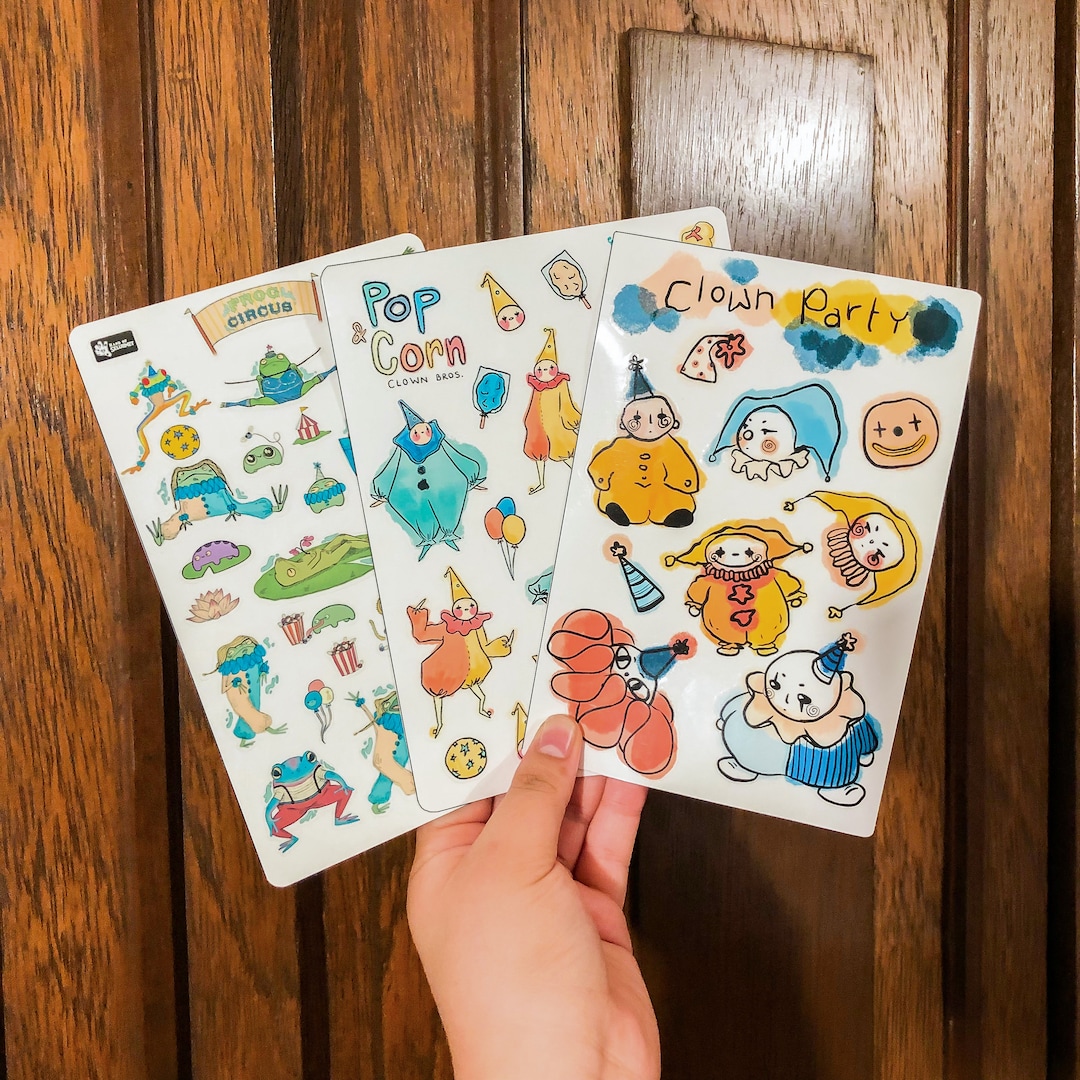 Clown Collection — 3 Sticker Sheet Combo - Etsy