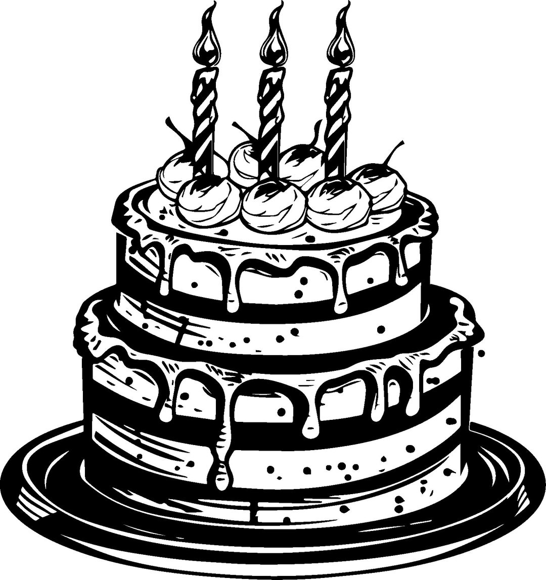 Birthday Cake SVG, Celebration Dessert Clipart, Cutting File, Cricut ...