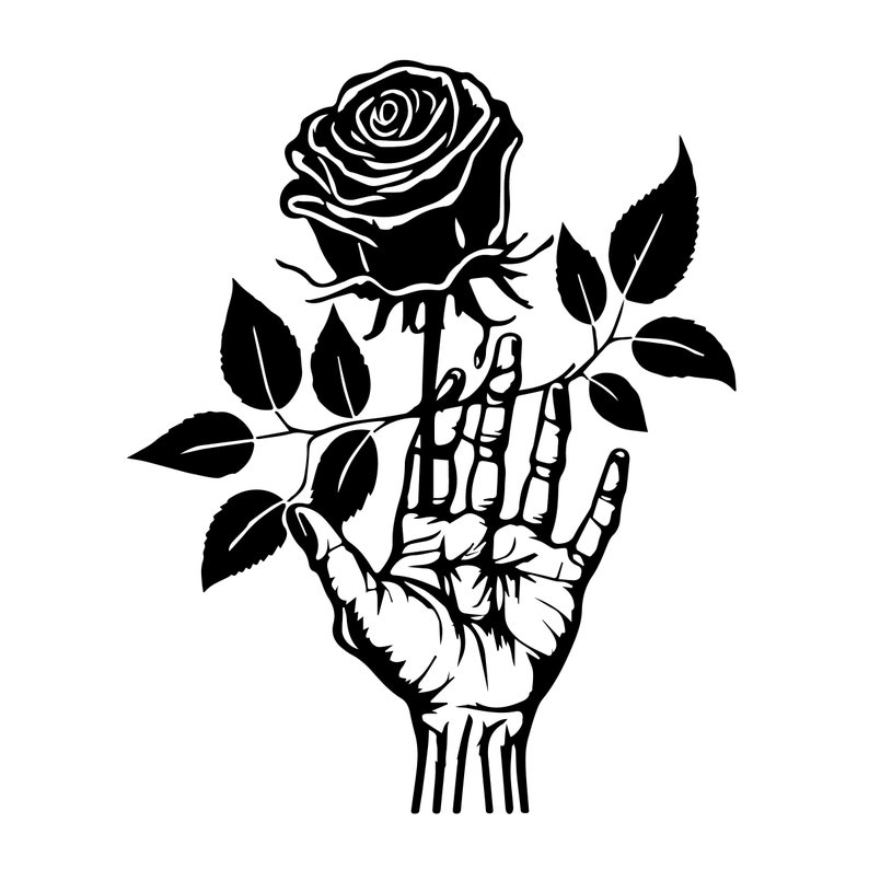 Hand and Rose SVG File for DIY Crafts and Decor - Etsy