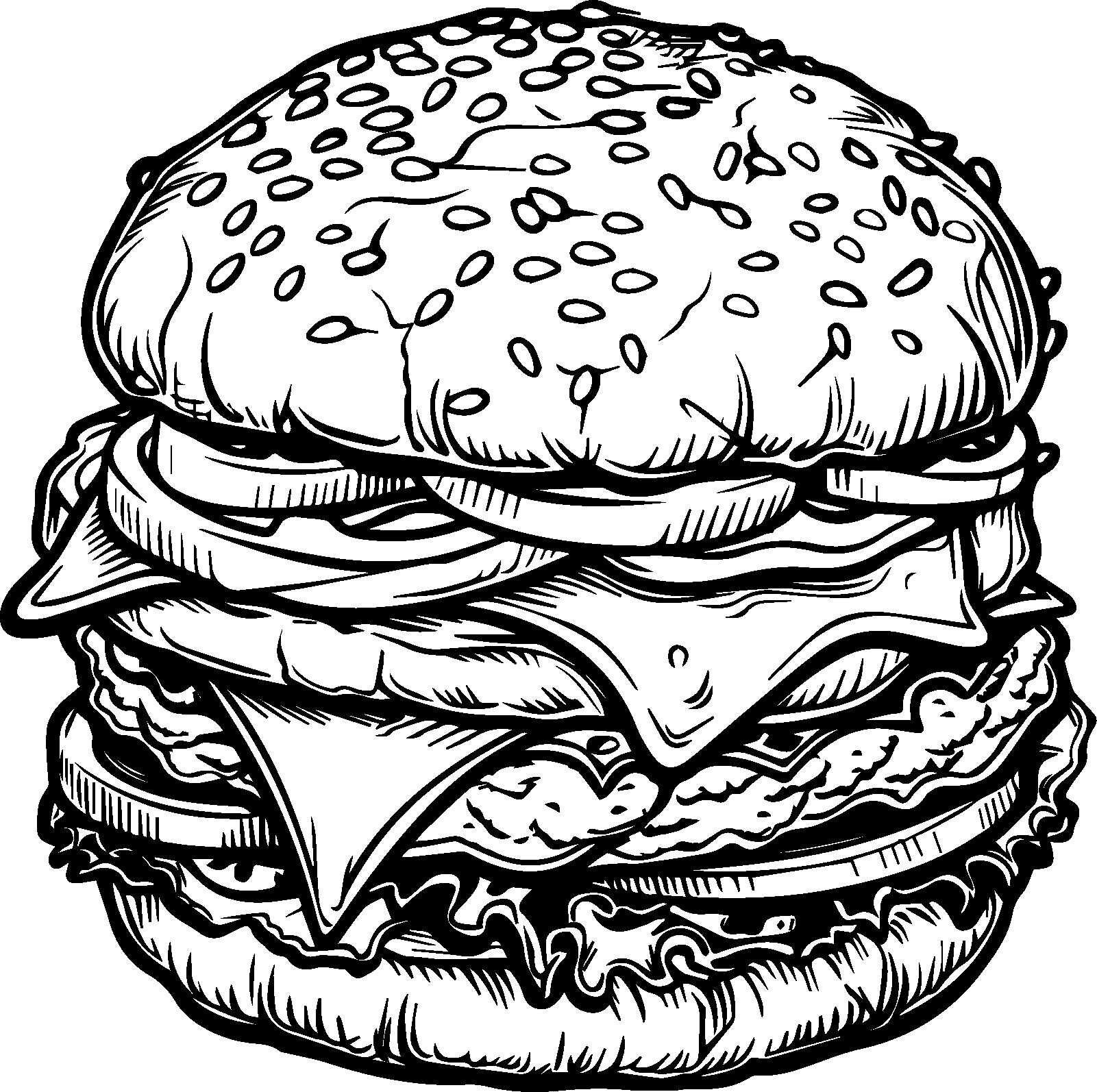 Cheeseburger SVG, Delicious Food Clipart, Cutting File, Cricut SVG ...