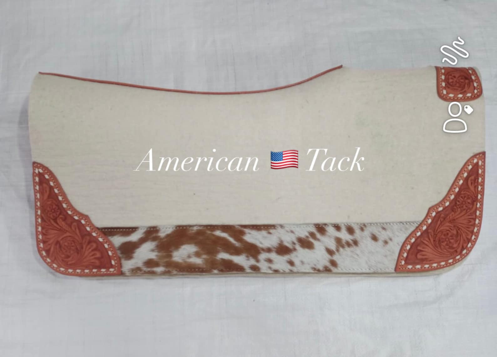 Western Marino Wool Saddle Pad With Hair on Edge Wear With Carved ...
