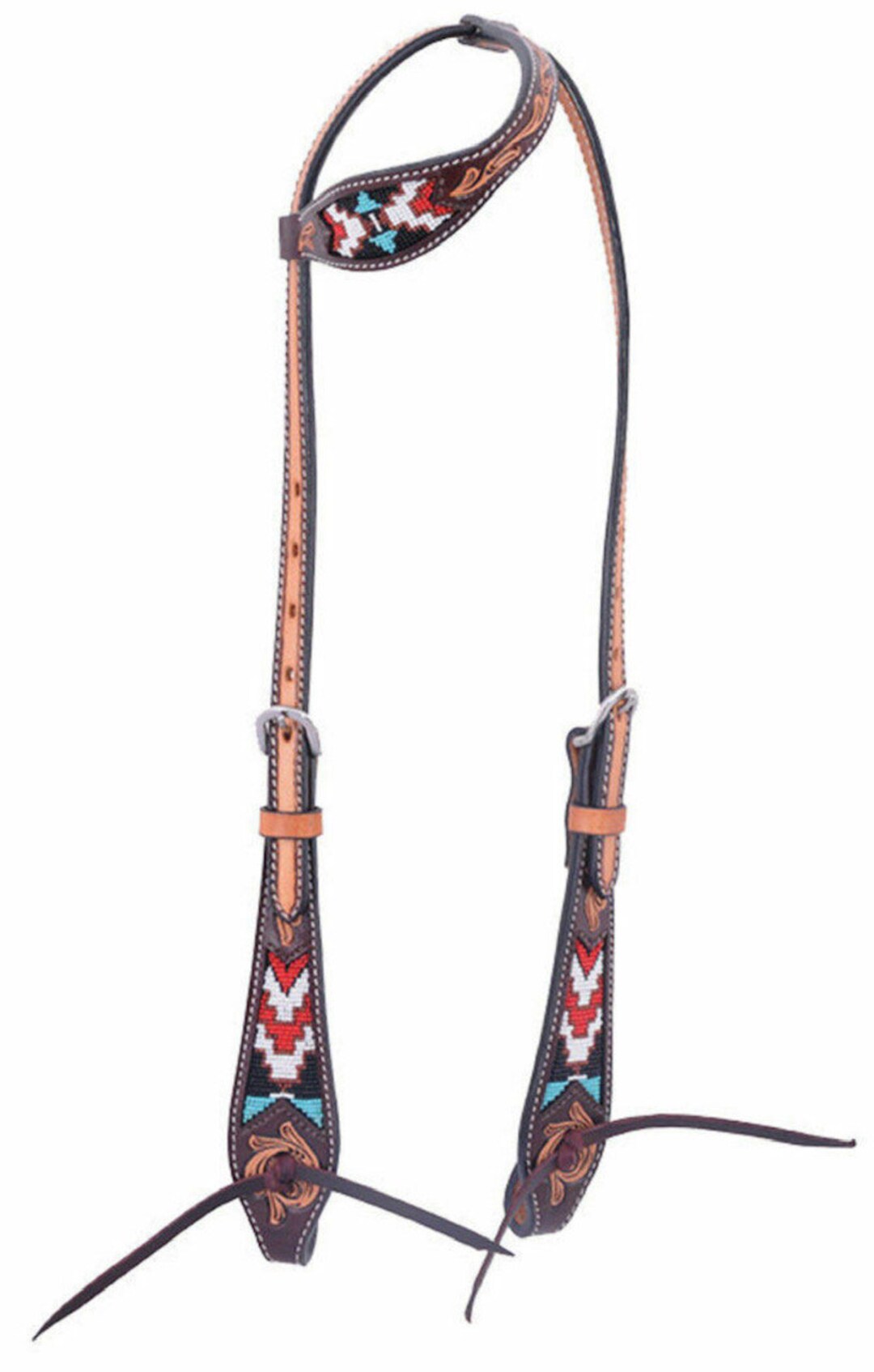 Western Two Tone Tack Set of Headstall and Breast Collar With Beaded ...