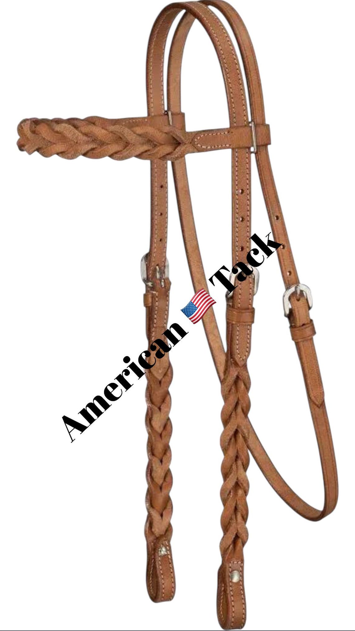Western Natural Leather Hand Braided Browband Style Bridle With Throat ...