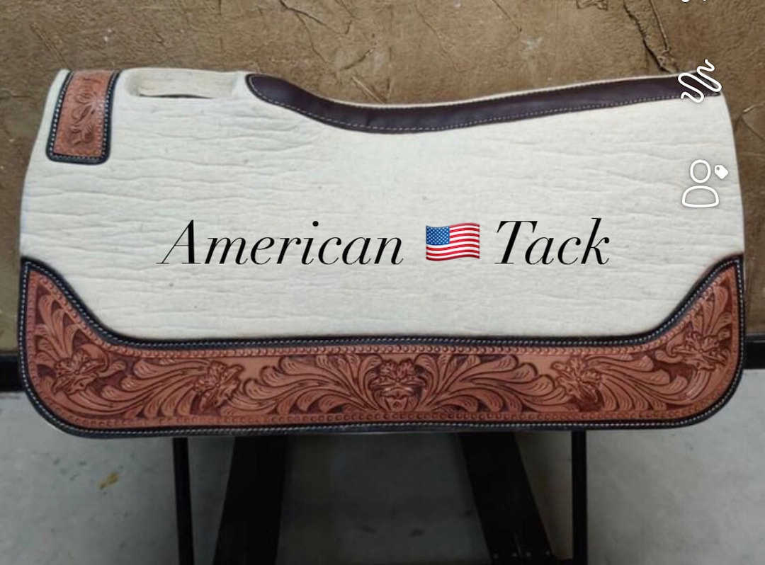 Western Marino Wool Saddle Pad With Carved Edge Wear - Etsy