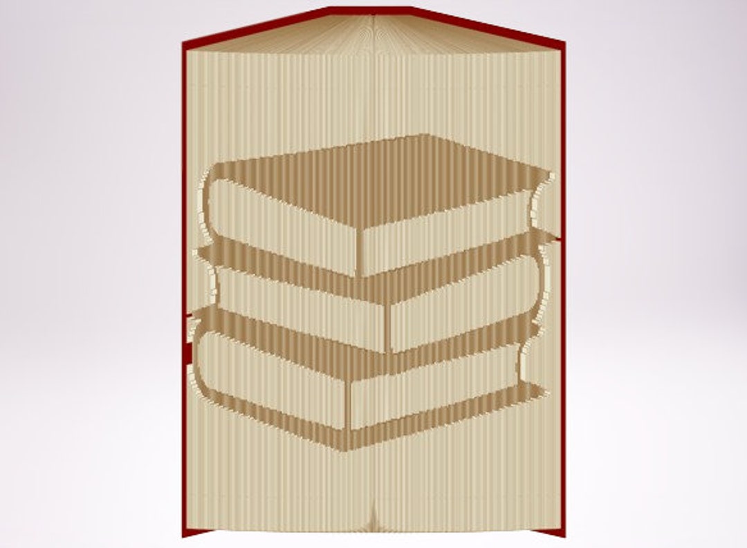Book Folding PATTERN ONLY - Stacked Books - 215 Folds - Cut and Fold ...