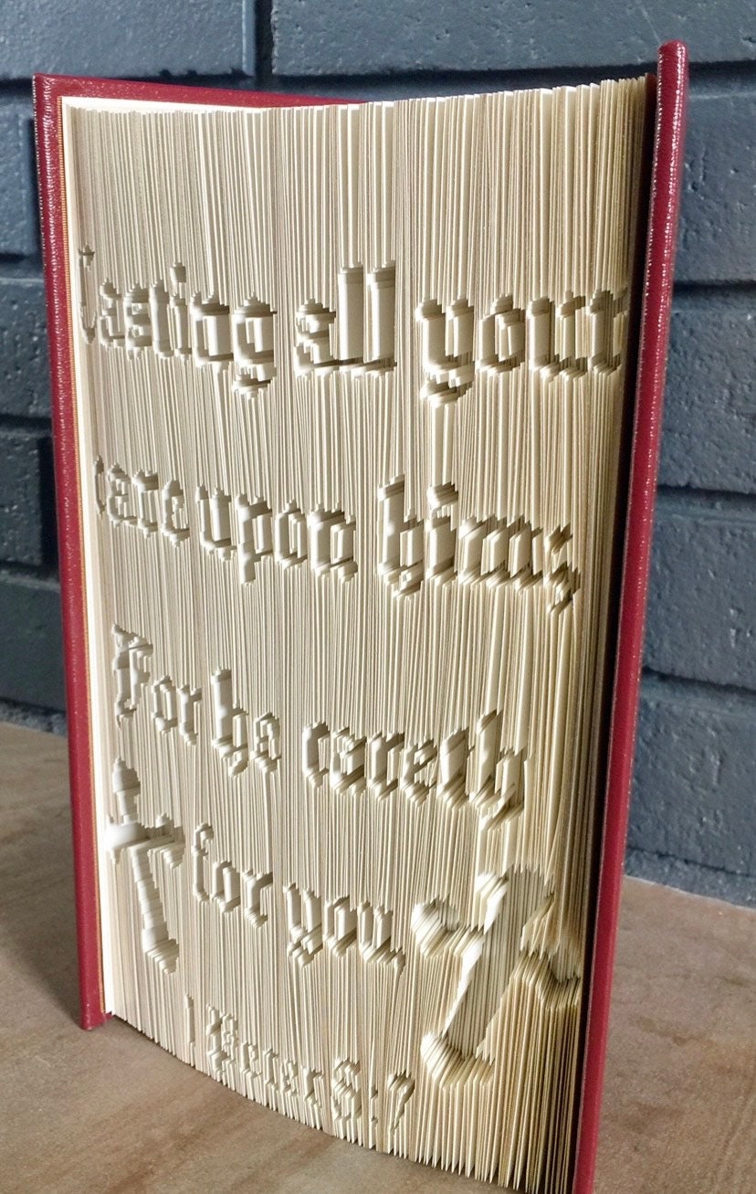 Bible Verse Folded Book Art - Personalized Gift - Unique Gifts - Book ...