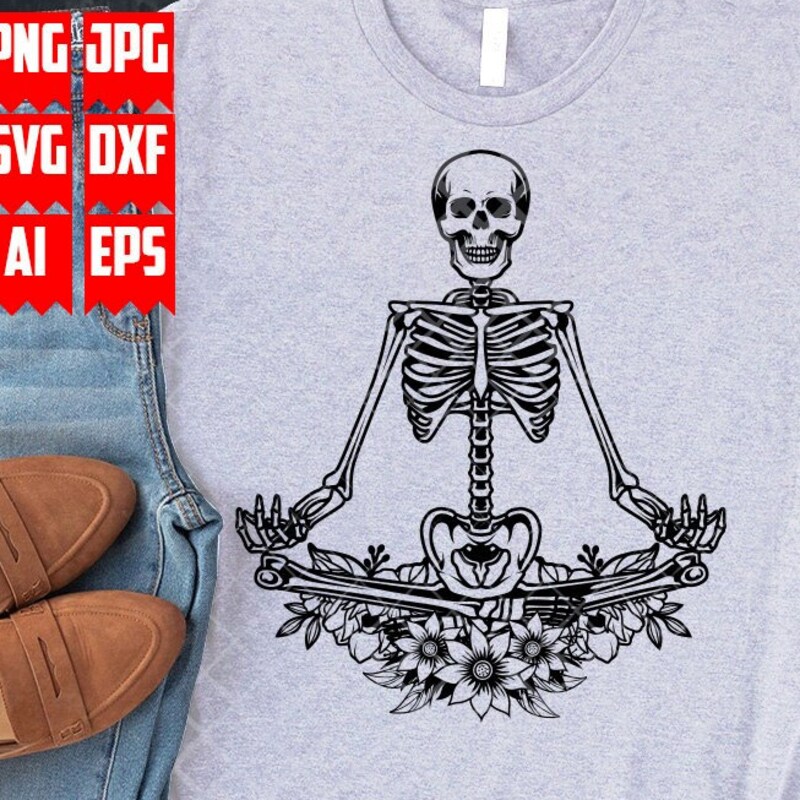 Skeleton Yoga Svg - Etsy