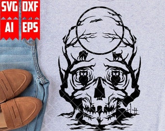 Skull Scene Svg - Etsy