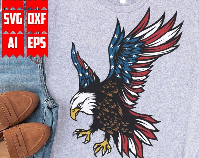 US Patriotic Eagle Svg Files US Eagle Svg Usa Eagle Svg - Etsy