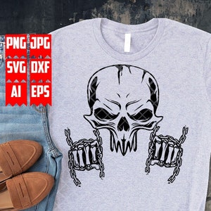 Skull Fist Chain | Skeletal Head Clipart | Skeleton Face Stencil ...