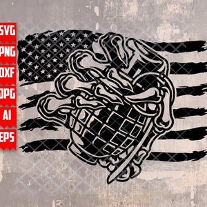 US Flag Fist Bomb Svg | Grenade Clipart | Military Weapon Stencil ...