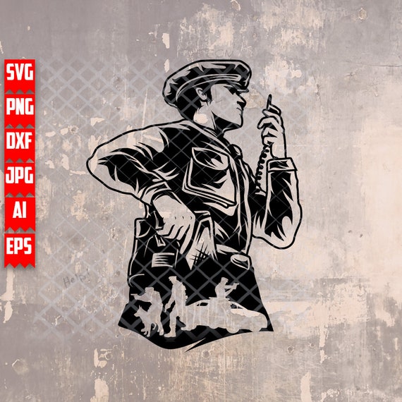 Policeman Scene Svg Police Officer Clipart Law Enforcer on - Etsy