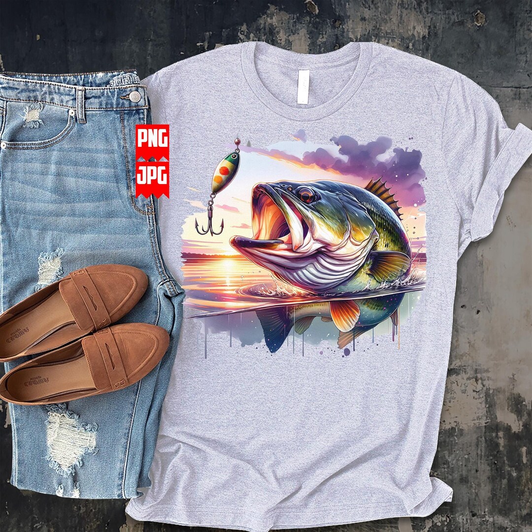 Bass Fishing PNG, Files for Sublimation, Fishing Png, Fishing Shirt ...