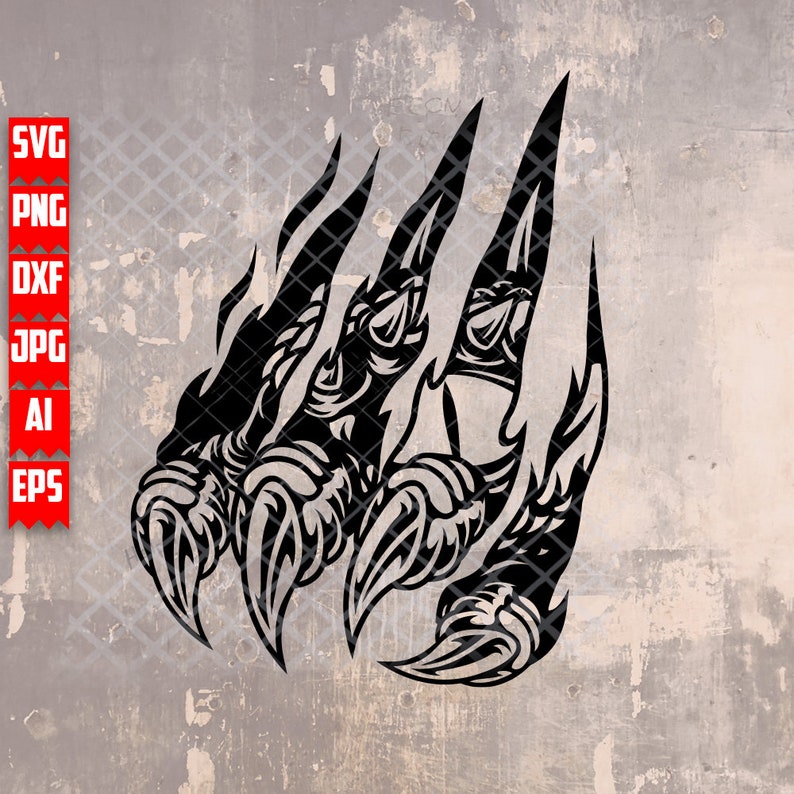 Scratch Claw Dragon Svg Animal Claw Clipart Dragon Scratch - Etsy