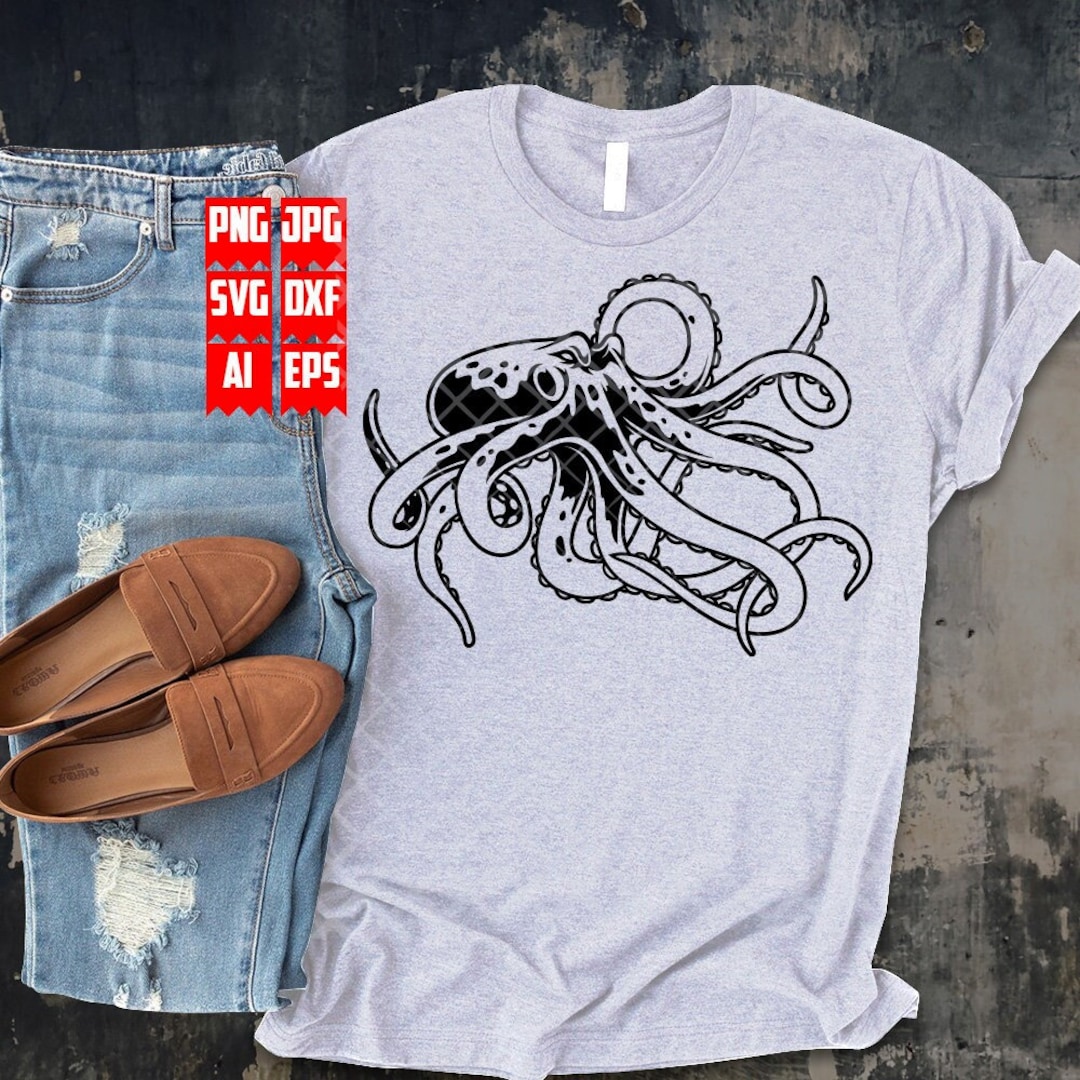 Octopus Svg Files | Octopus Png | Sea Animal Png | Sea Creature Png ...