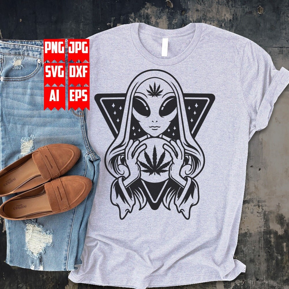 Alien Smoking Weed Svg High Rasta UFO Outer Space Clipart - Etsy