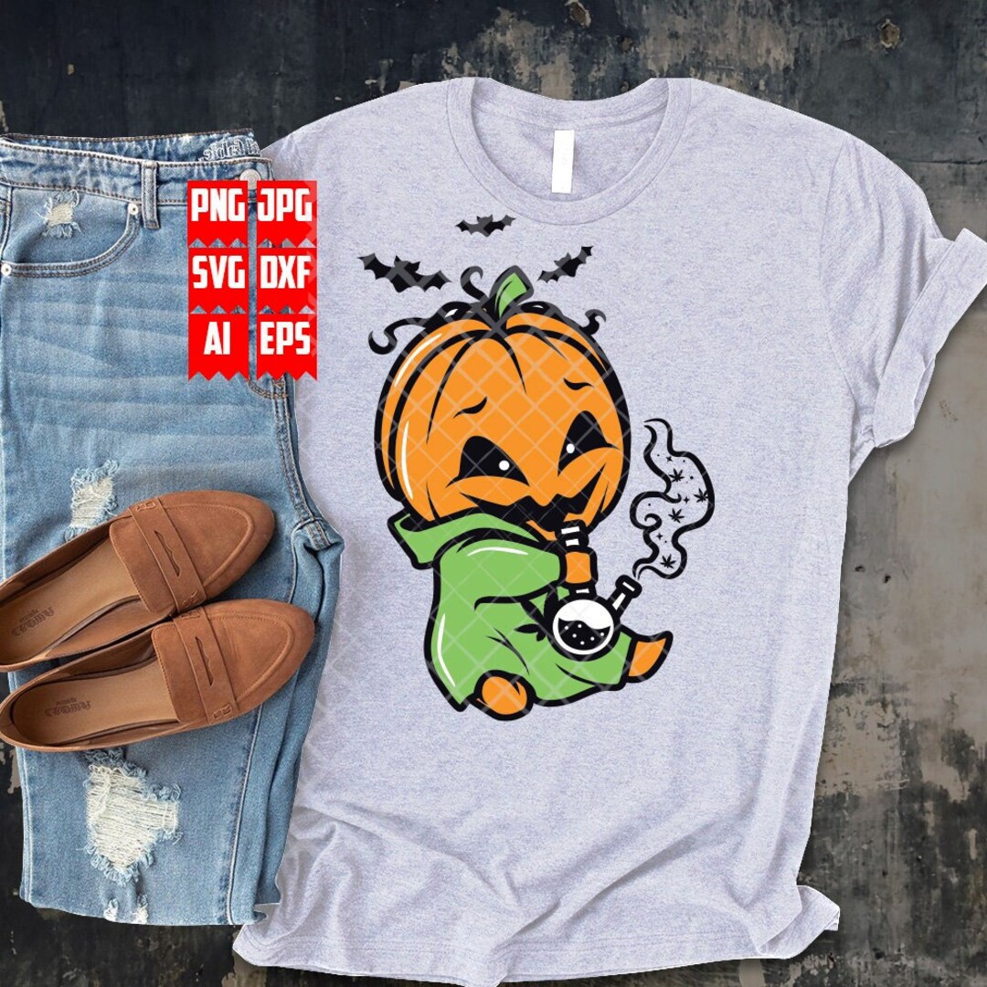 Cute Pumpkin Smoking Weed Svg | High Halloween Clipart | Horror Rasta ...