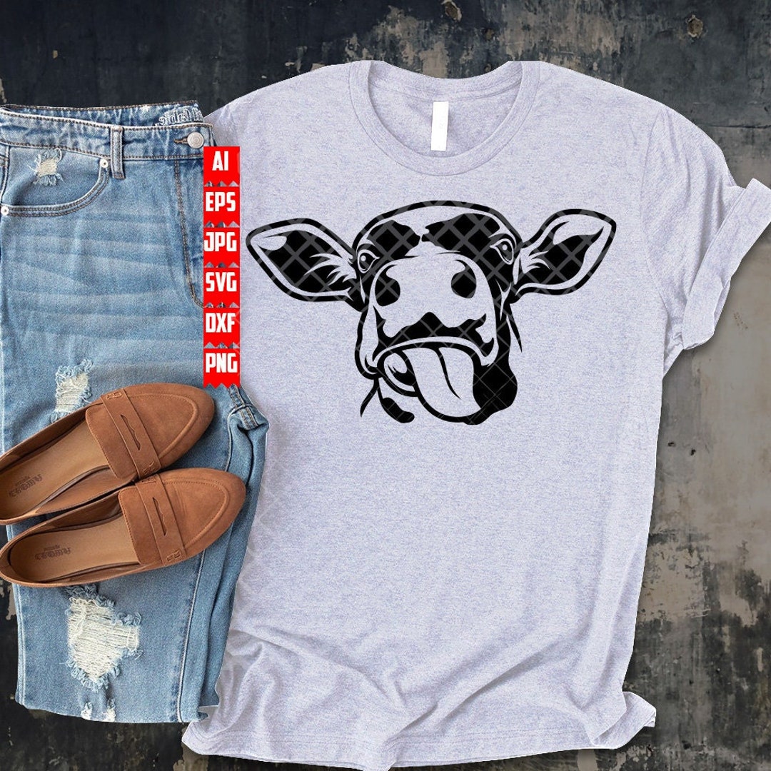 Funny Farm Cow Svg | Farmlife Clipart | Farm Cow Stencil | Cow Funny ...