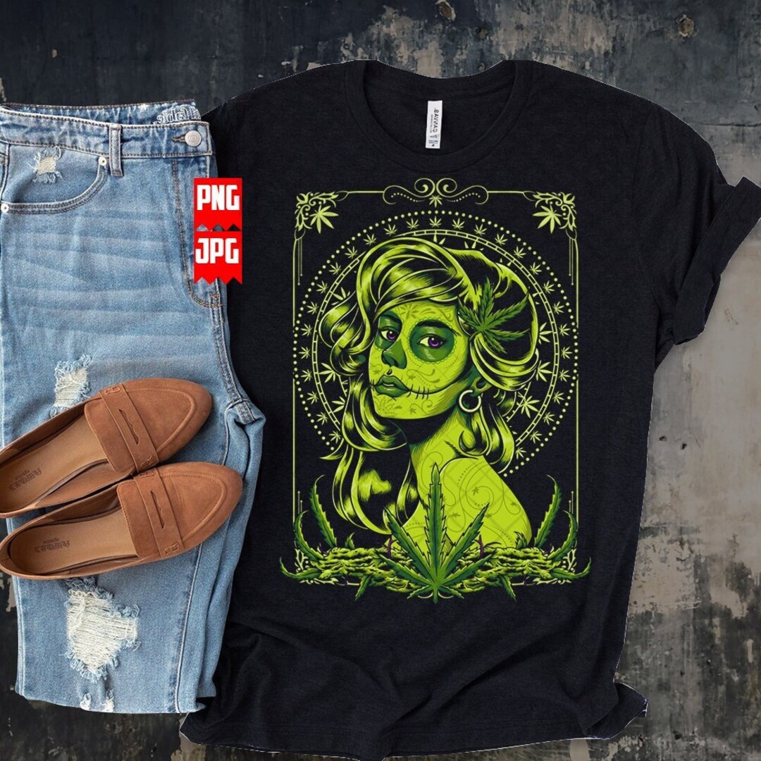 Sugar Skull Weed Queen PNG Files for Sublimation & DTG 420 Cannabis Png ...