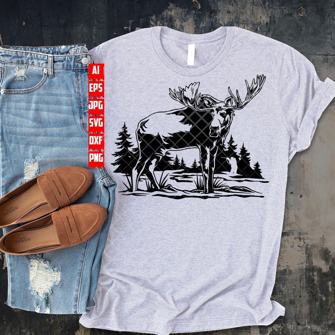 Moose Hunting Svg | Outdoor Clipart | USA Camplife Shirt Png | Western ...