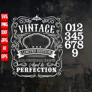 Custom Your Birth Year Svg | Vintage Svg | Aged to Perfection Cut File ...