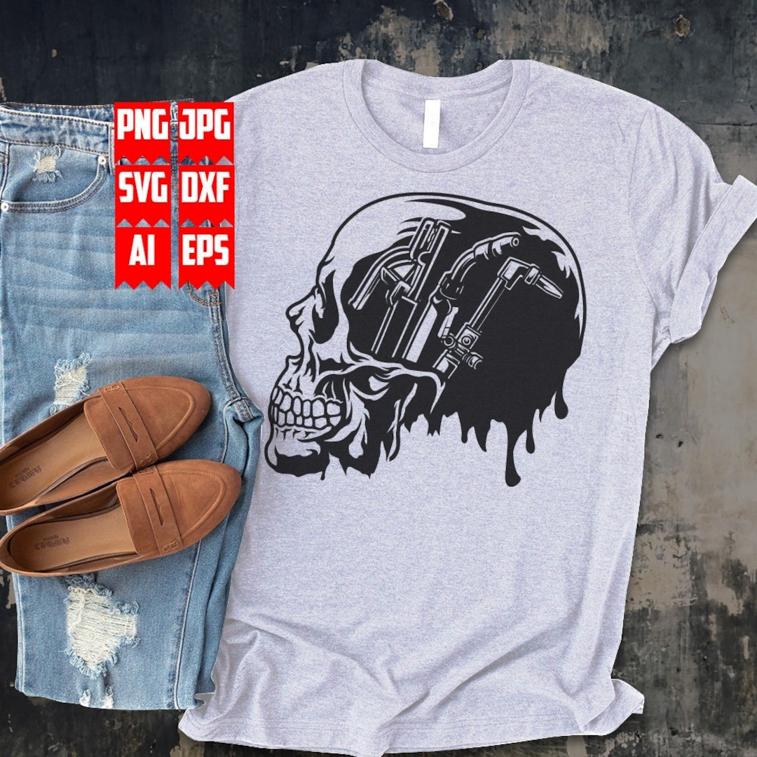 Welder Skull Svg Files | Skull Svg | Welder Repair Svg | Repair Skull ...