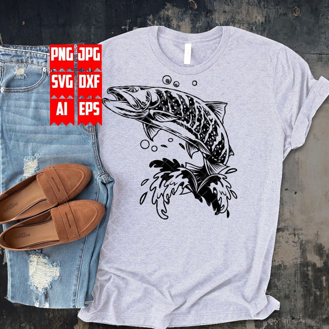 Trout Fish Svg | Fishing Shirt Png | Angler Dad Gift Idea Dxf ...