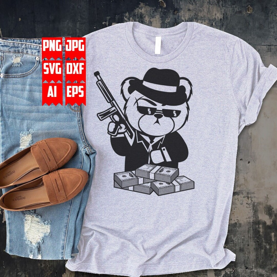 Mafia Gangster Teddy With Guns Svg Hooligan Svg Teddy Bear Svg Mafia ...