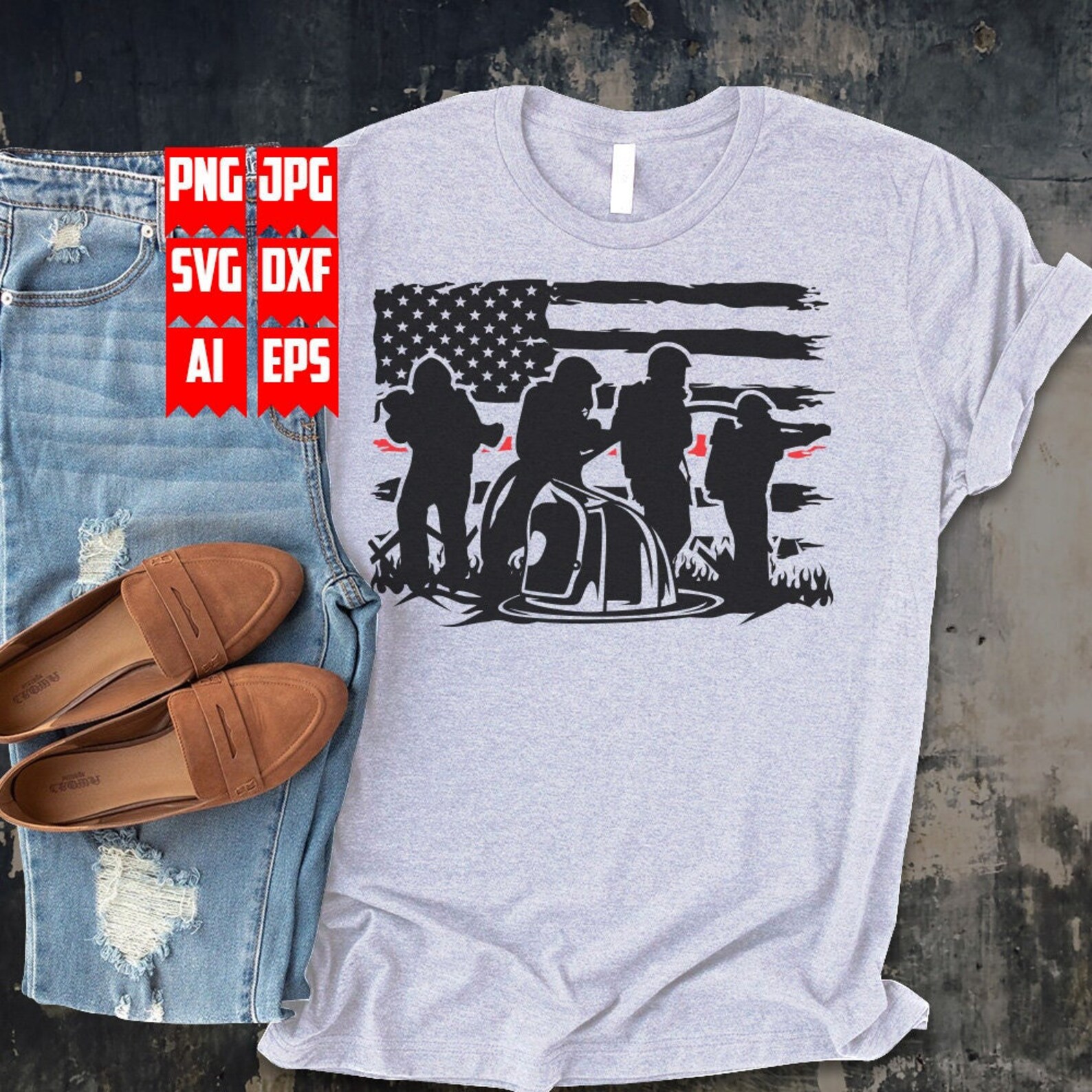 USA Firefighters Scene Svg | US Firefighter Svg | Fireman Svg | Rescue ...