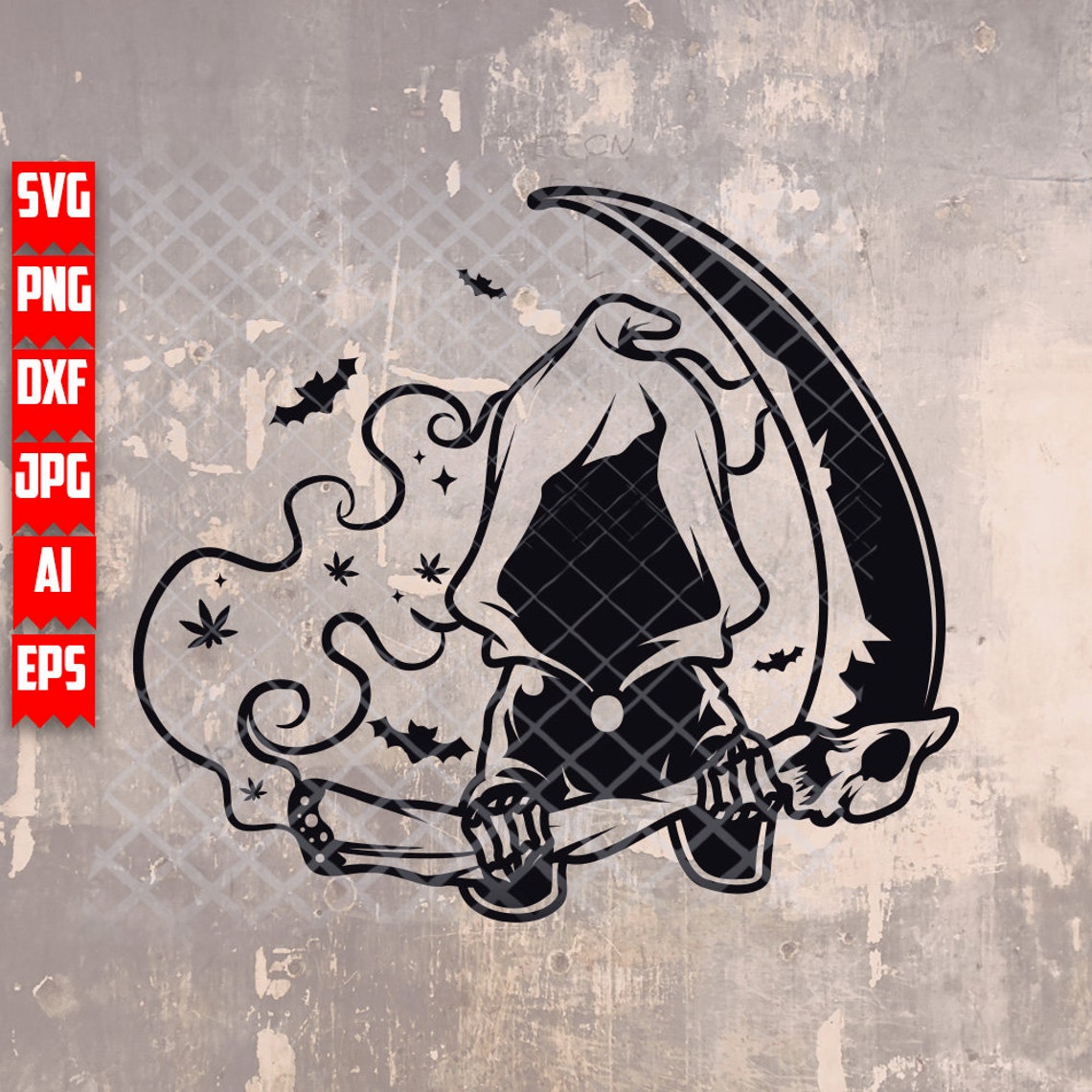 Weed Reaper Svg High Life Clipart Rasta 420 Smoking Joint - Etsy