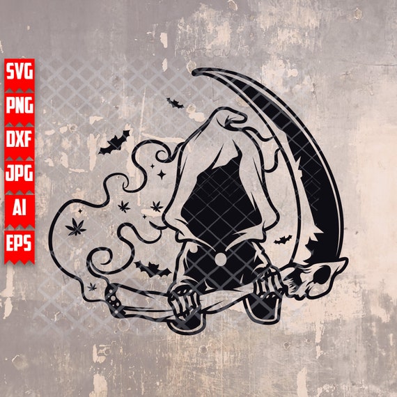 Weed Reaper Svg High Life Clipart Rasta 420 Smoking Joint - Etsy