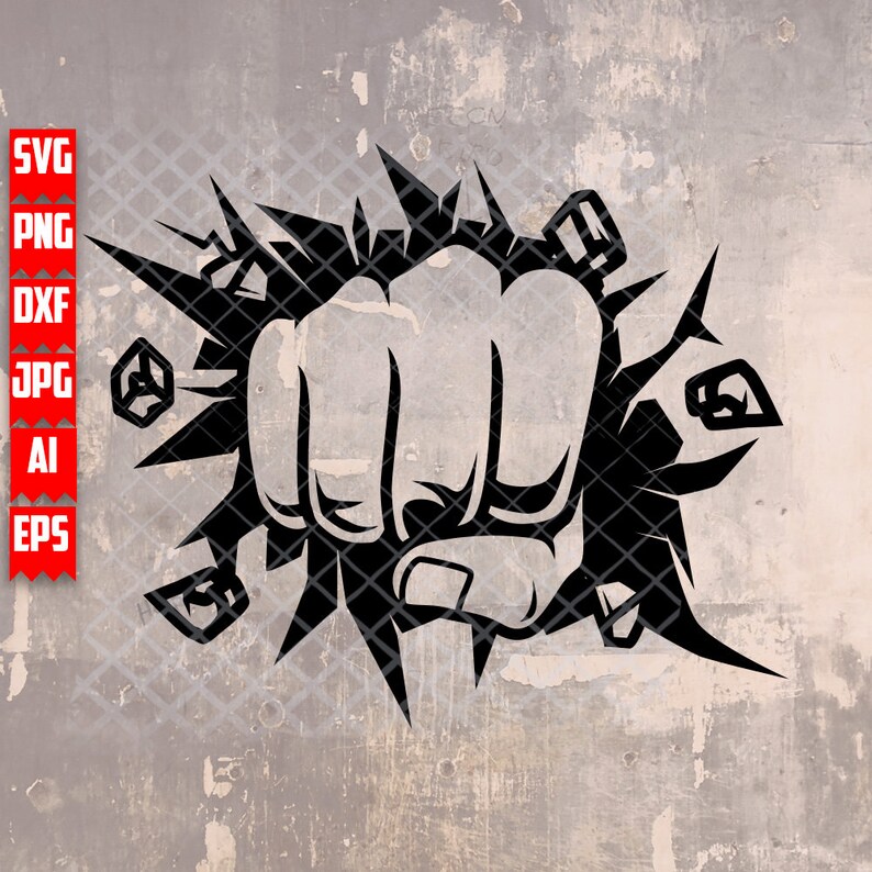 Fist Smashing Wall Svg Cracked Wall Clipart Wall Hole - Etsy