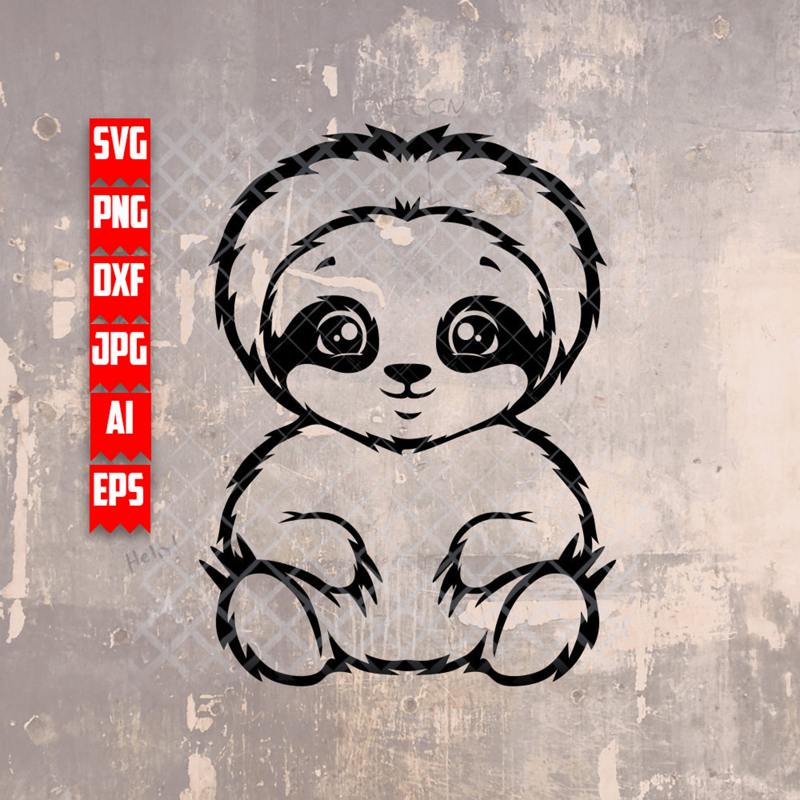 Cute Sloth Svg Files Sloth Stencil Sloth Png Sloth - Etsy