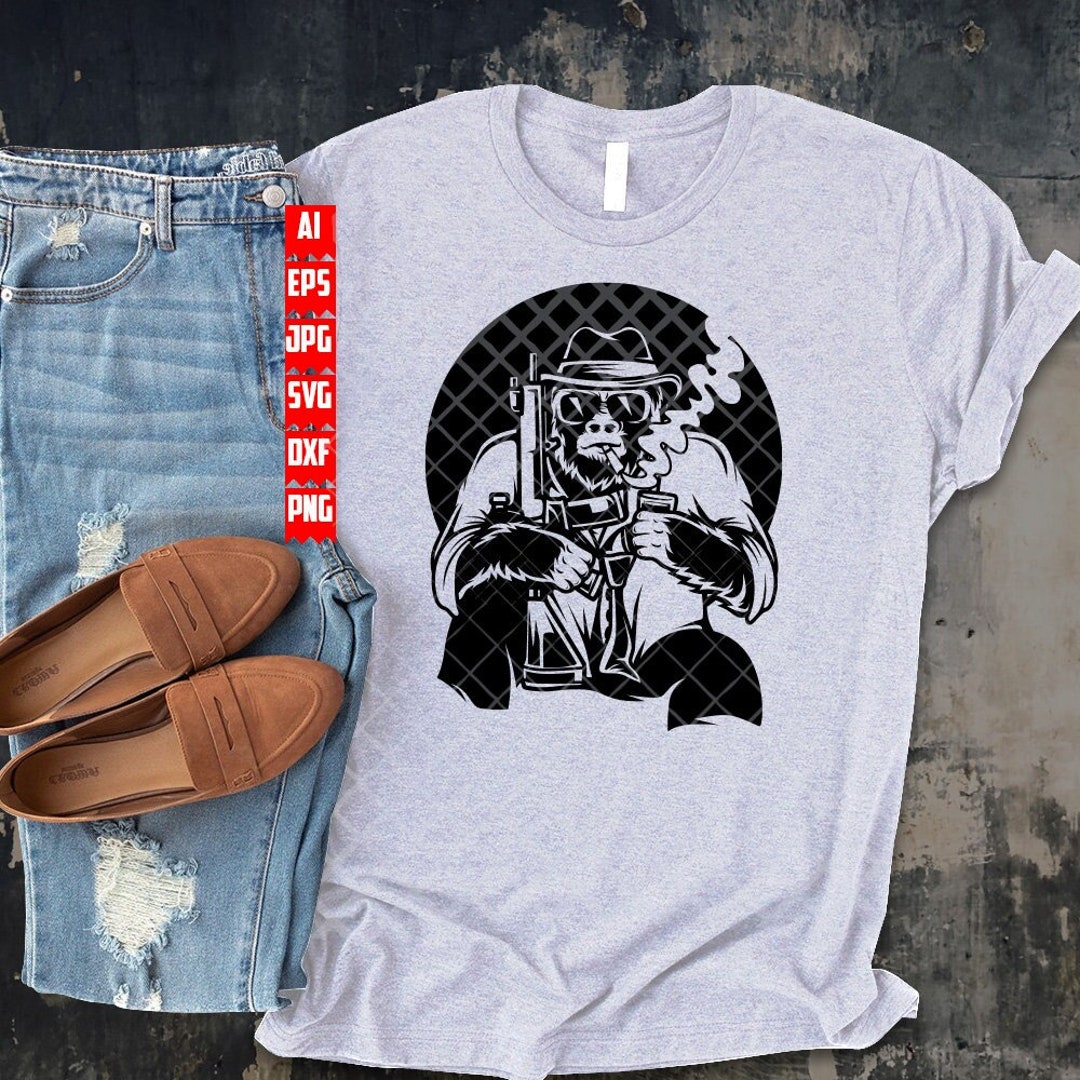 Bandit Mafia Ape Svg Hipster Ape Svg Gangster Ape Cut File Bad Hooligan ...