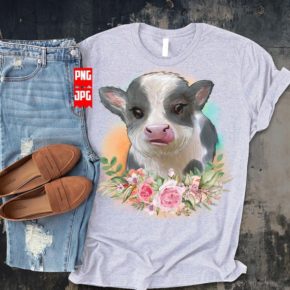 Cutest Baby Floral Cow PNG Files for Sublimation Farm Cow - Etsy